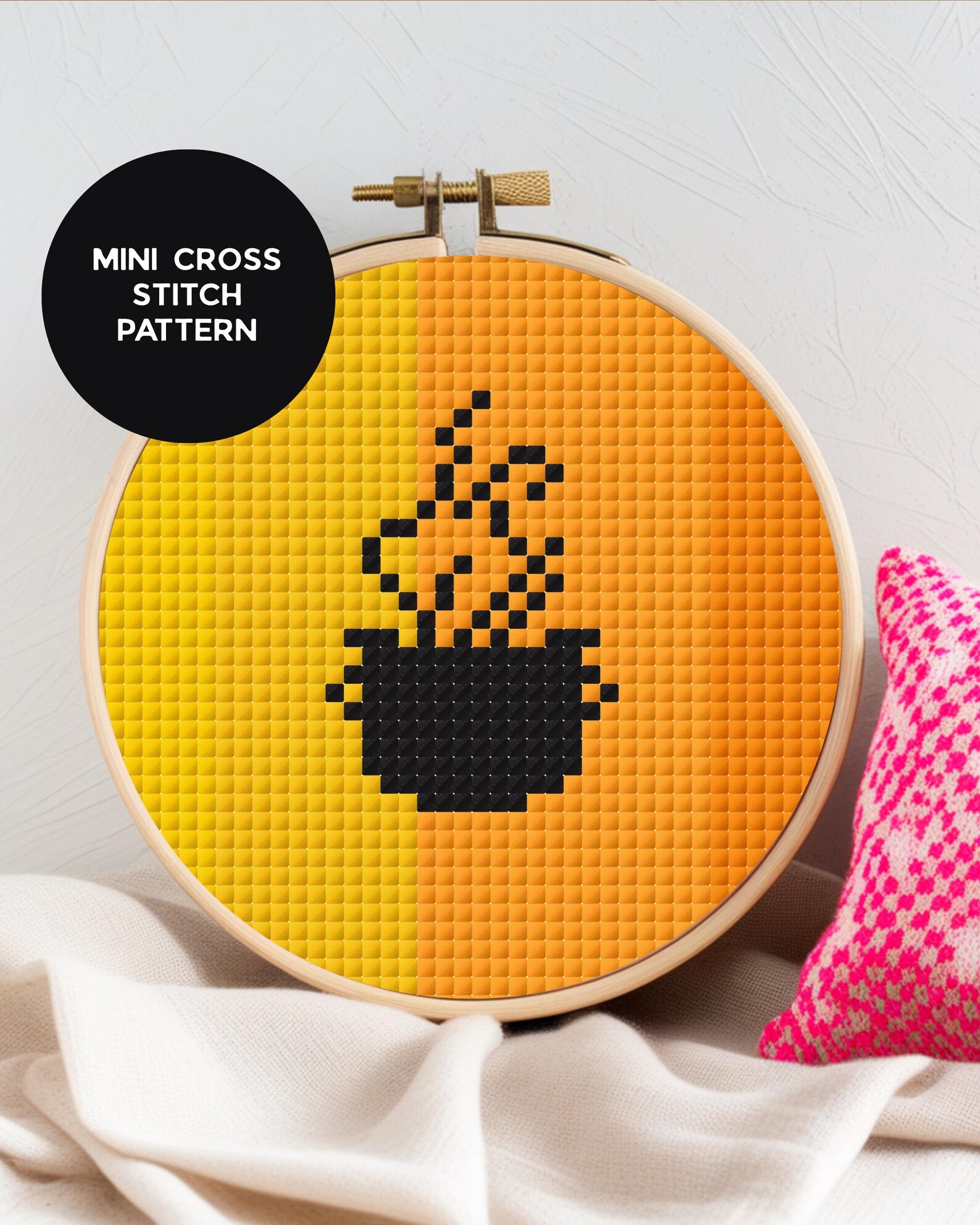 Mini Halloween Cauldron Cross Stitch Pattern: Beginner Friendly (PDF ...