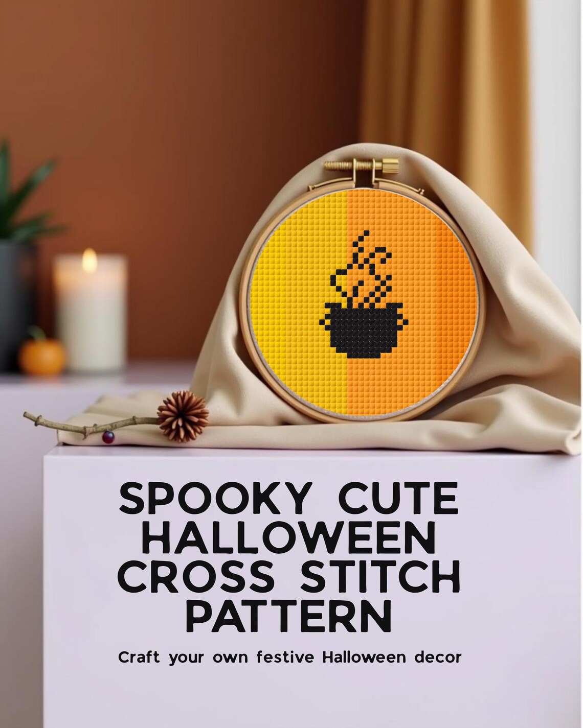 Mini Halloween Cauldron Cross Stitch Pattern: Beginner Friendly (PDF ...