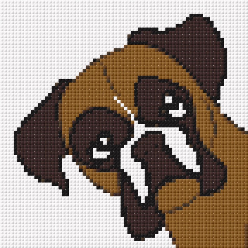 Boxer Cross Stitch Pattern - Etsy
