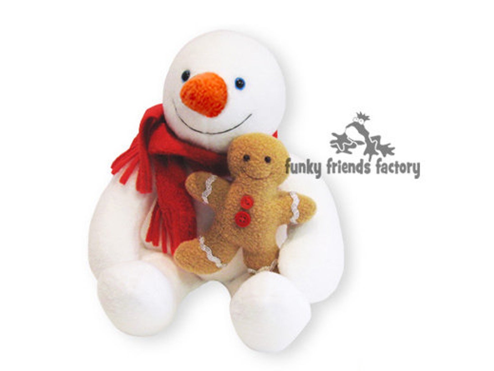 Snowman and Gingerbread Plush Toy Sewing Pattern INSTANT - Etsy