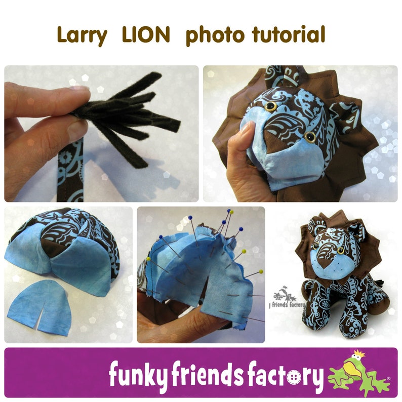 Larry Lion Toy Sewing Pattern PDF Stuffed Lion Pattern - Etsy Australia