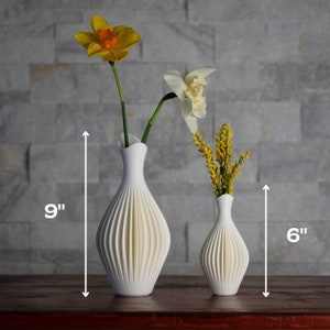 Wave Vase for Flowers, 3D Printed Vase for Fresh or Dried Flowers and ...