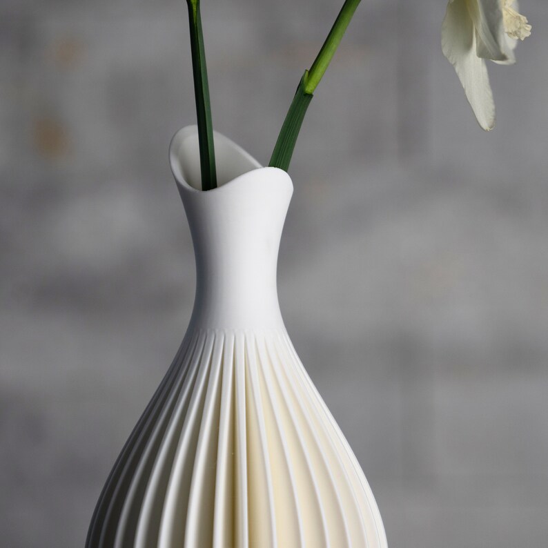Wave Vase for Flowers, 3D Printed Vase for Fresh or Dried Flowers and ...