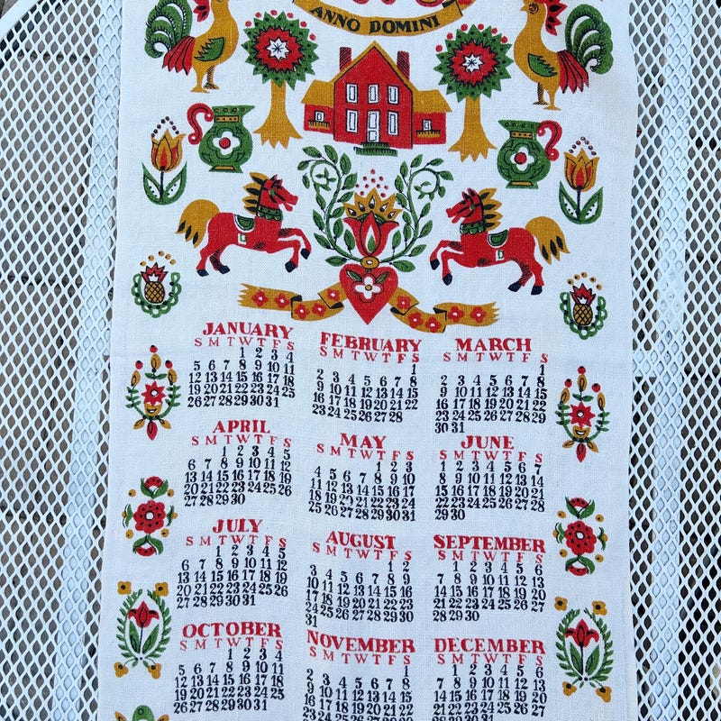 2026 Linen Calendar Towel - Etsy