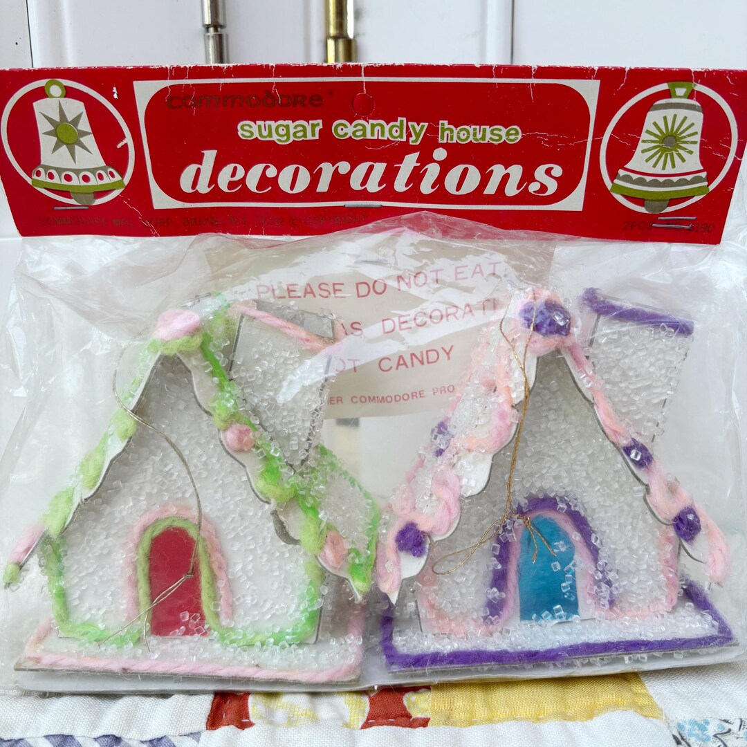 Vintage Sugar Candy House Putz Christmas Ornament Decoration Japan 1960 ...