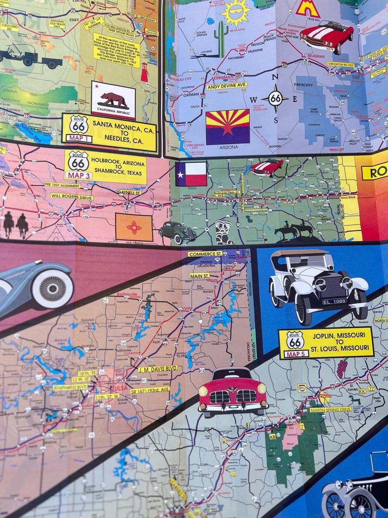 Historic Route 66 Map Poster Collector's Edition 1994 - Etsy