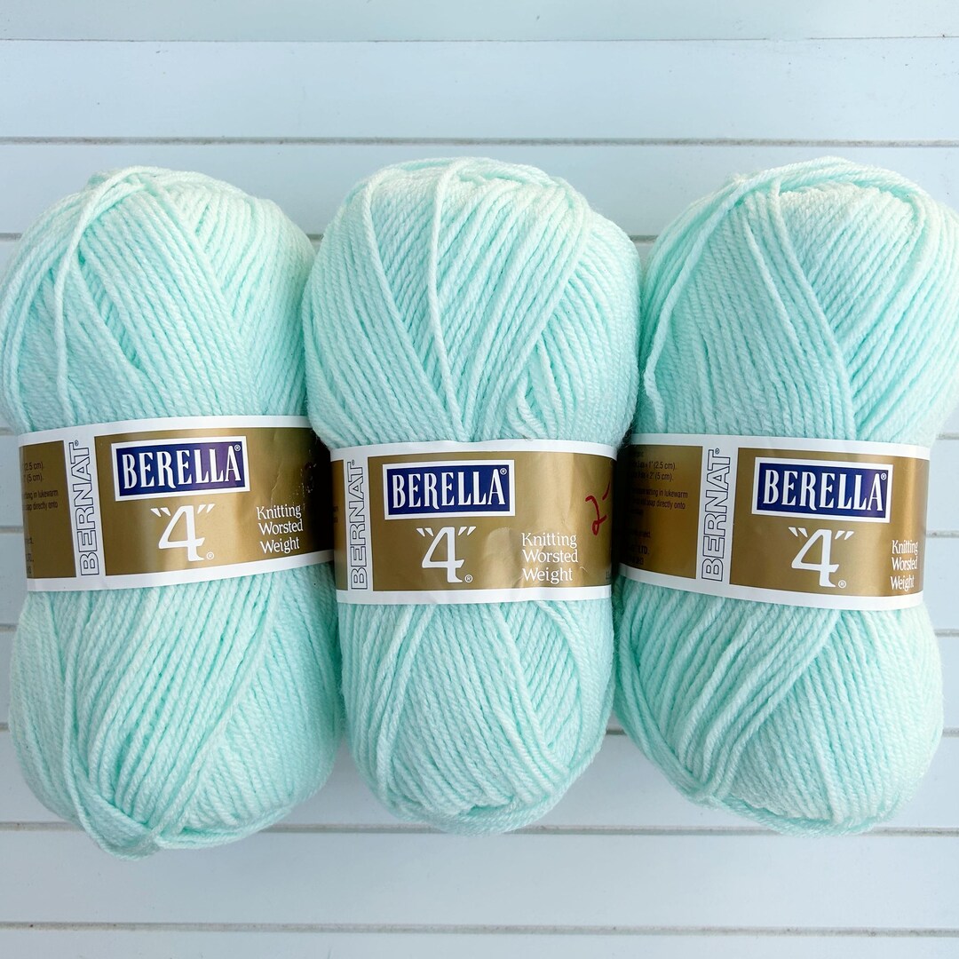 Bernat Berella 4 Oz Knitting Worsted Yarn Mint Green NEW 8819 Lot - Etsy