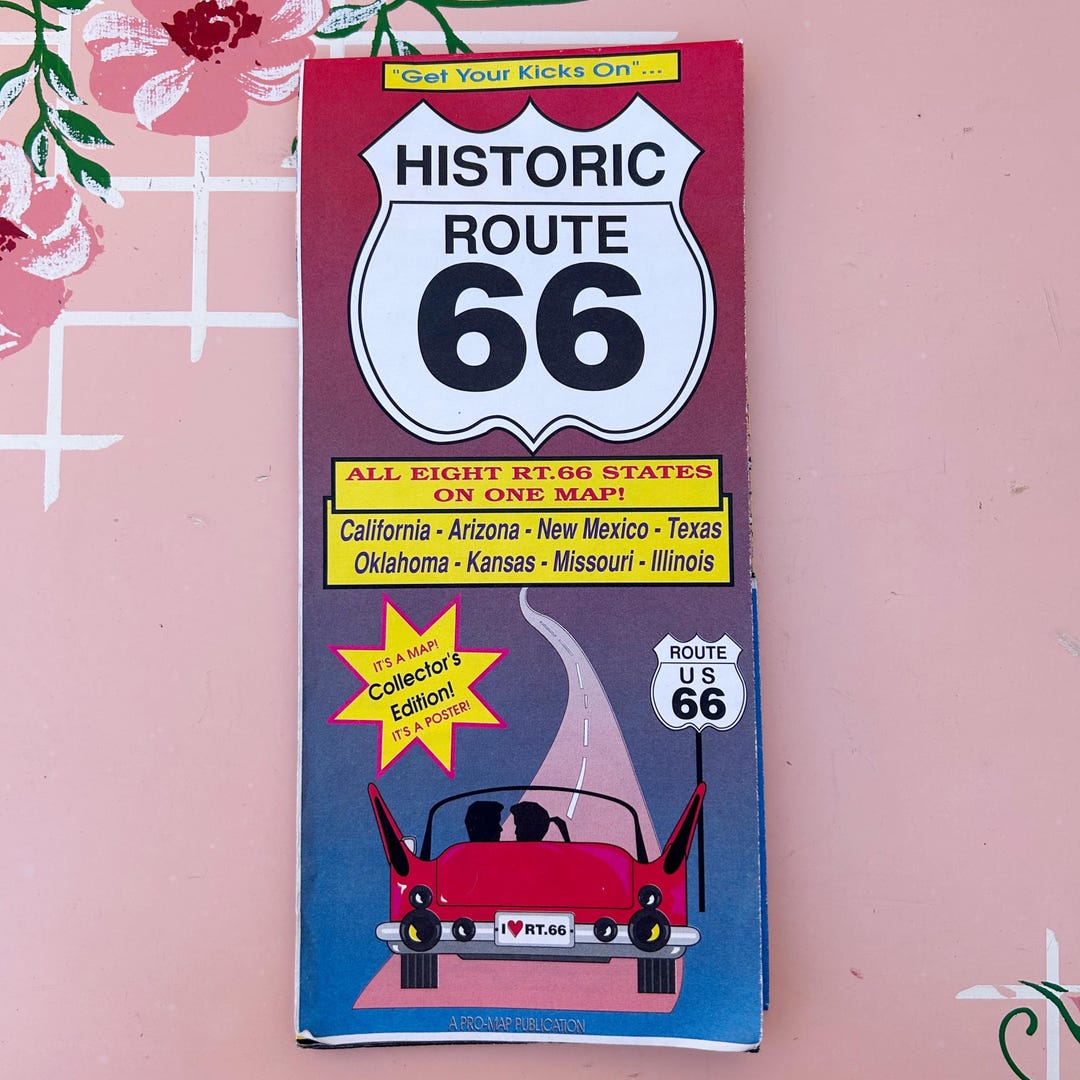 Historic Route 66 Map Poster Collector's Edition 1994 - Etsy