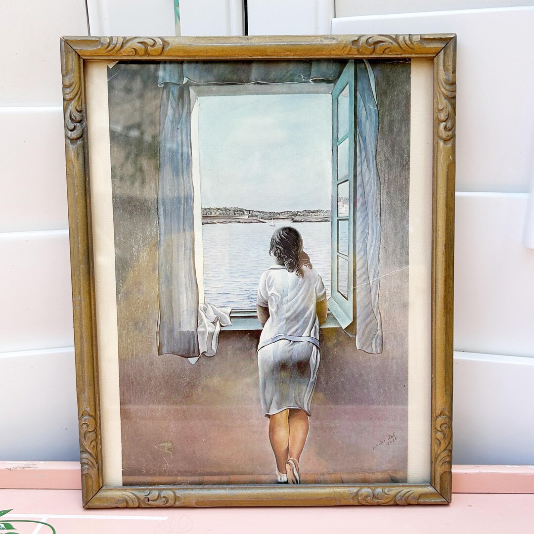 Salvador Dali Girl Standing at Window Collectible Surrealism Framed ...