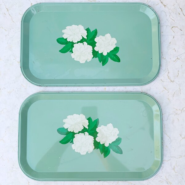 Floral Metal Tray - Etsy