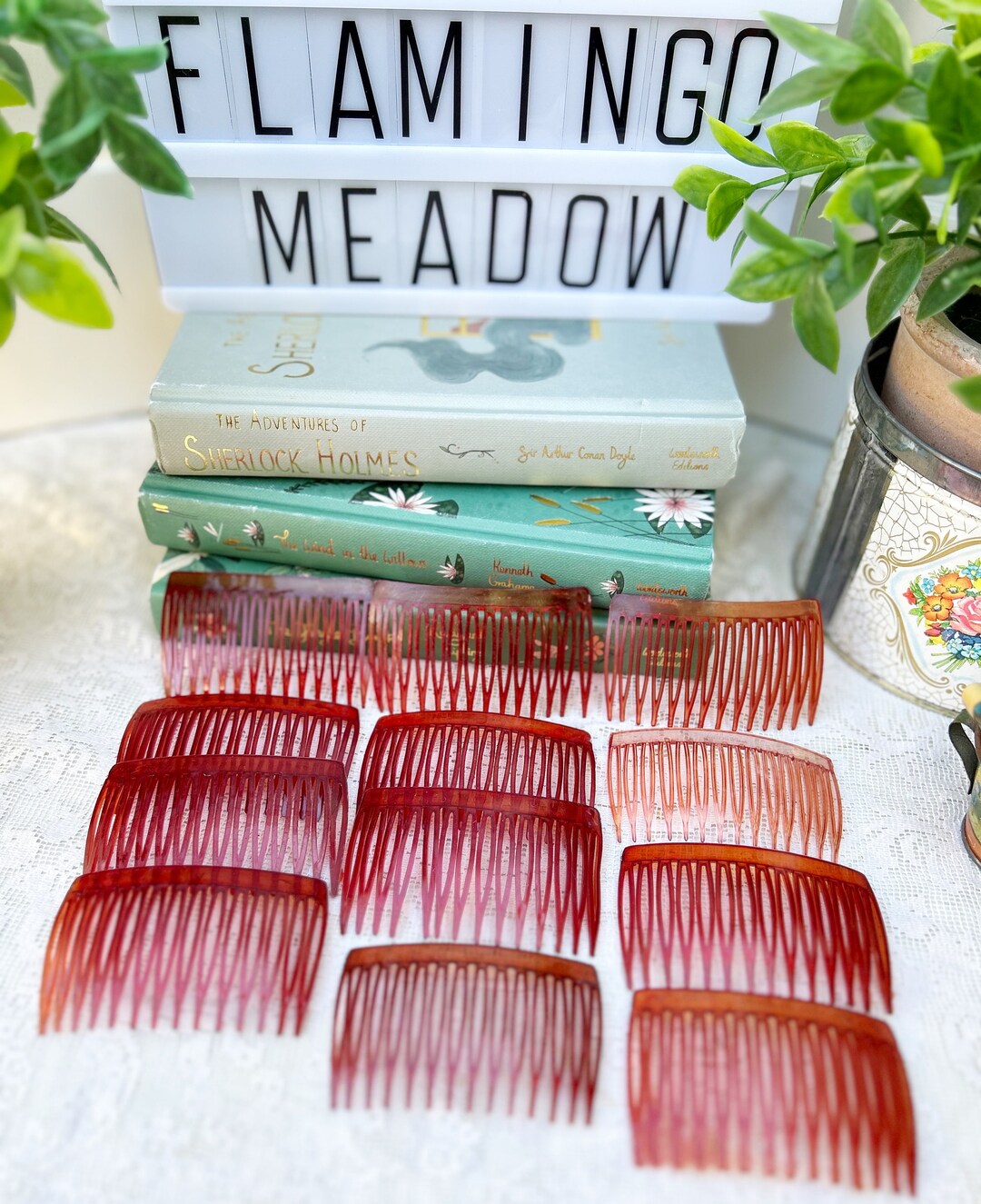 Vintage Plastic Side Hair Combs Reddish Brown Lot 12 Supply - Etsy