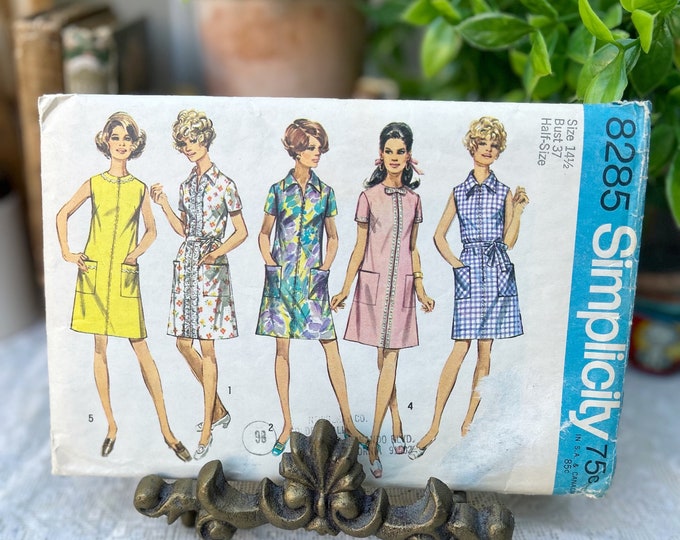 Vintage 1960s Sewing Pattern Simplicity 8285 Women Miss Size 14.5” A ...