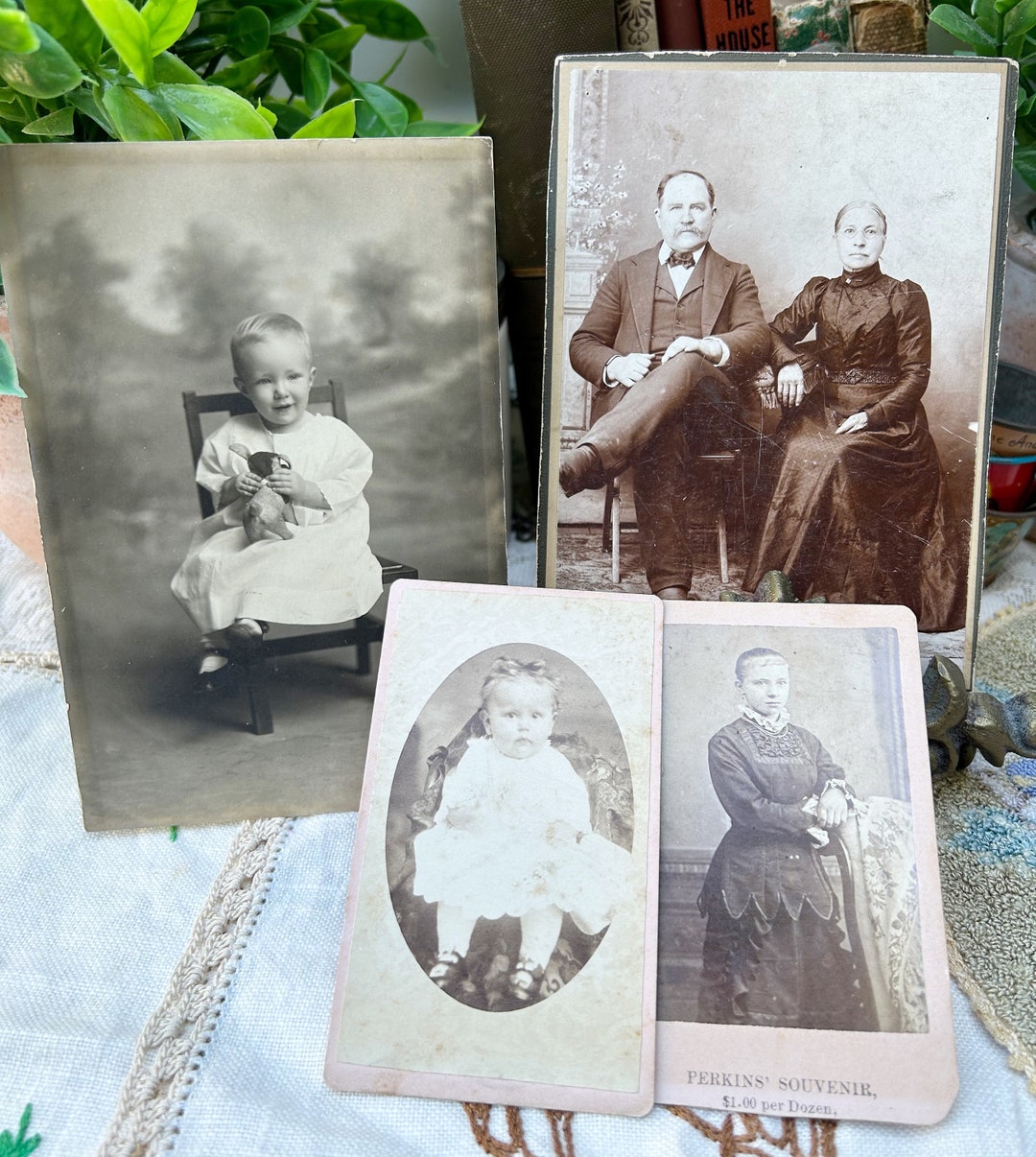 Antique Cabinet Card Portrait Photo Picture Souvenir Victorian 1890 Lot ...