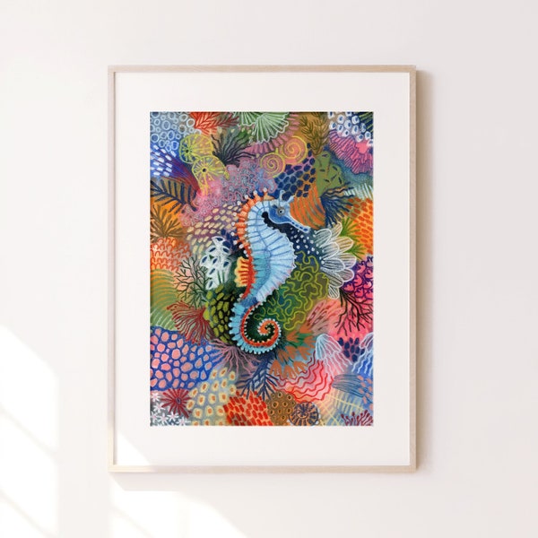 Seahorse Art Print - Etsy