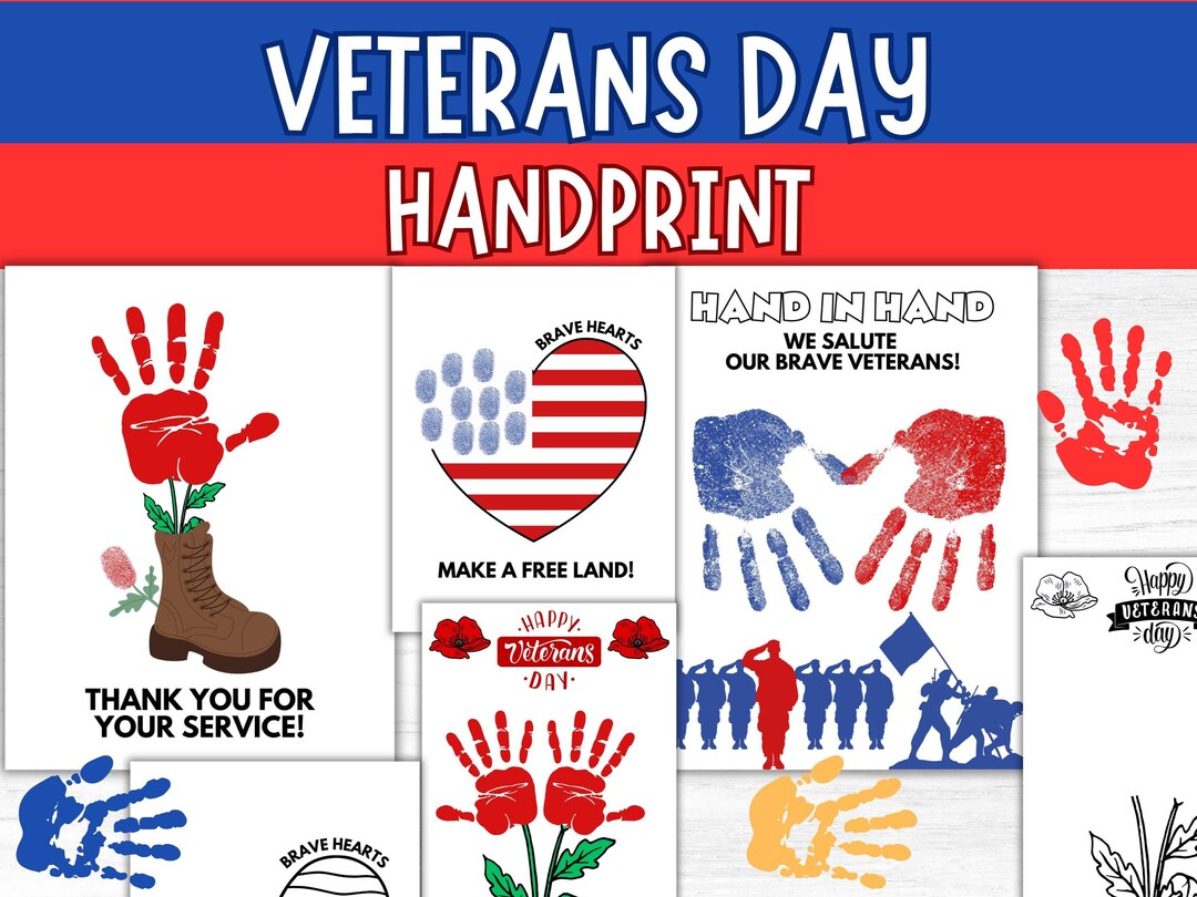 Veterans Day Handprint Art Veterans Day Handprint Craft Printable ...