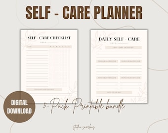 Self-care Planner Checklist for Mental Health and Wellness, Daily Well ...