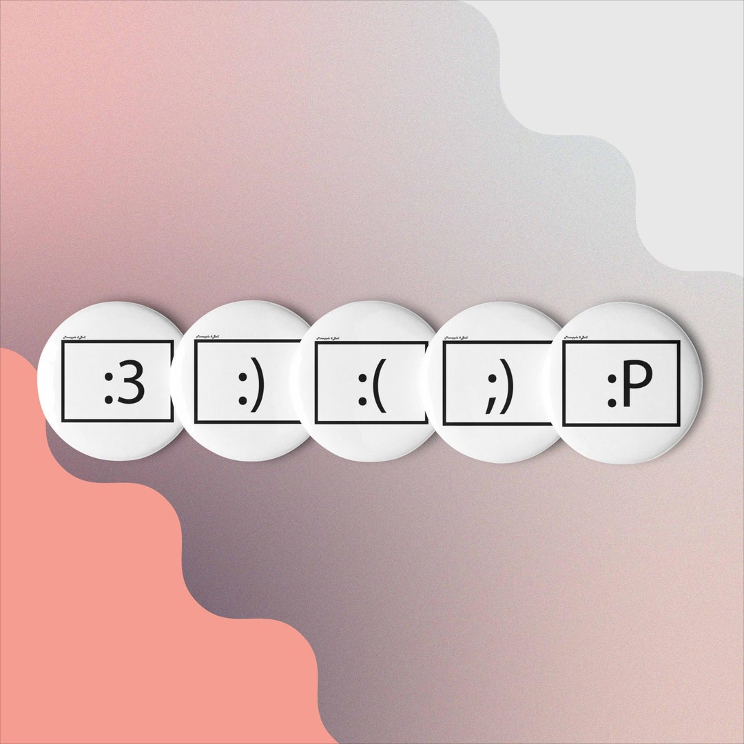 Funny Emoticon Emoji Meme Pin Buttons - Etsy