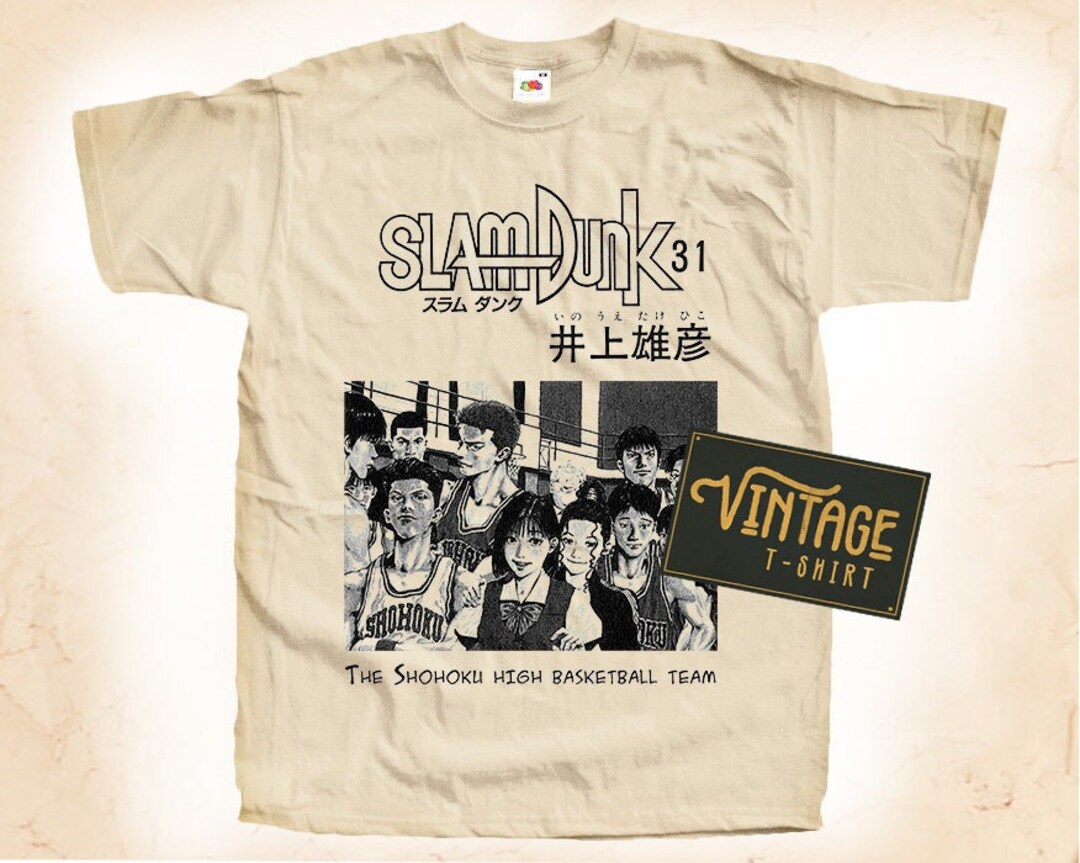 Slam Dunk V1 Tshirt Vintage Natural Color Men's Tshirt DTG Digital ...