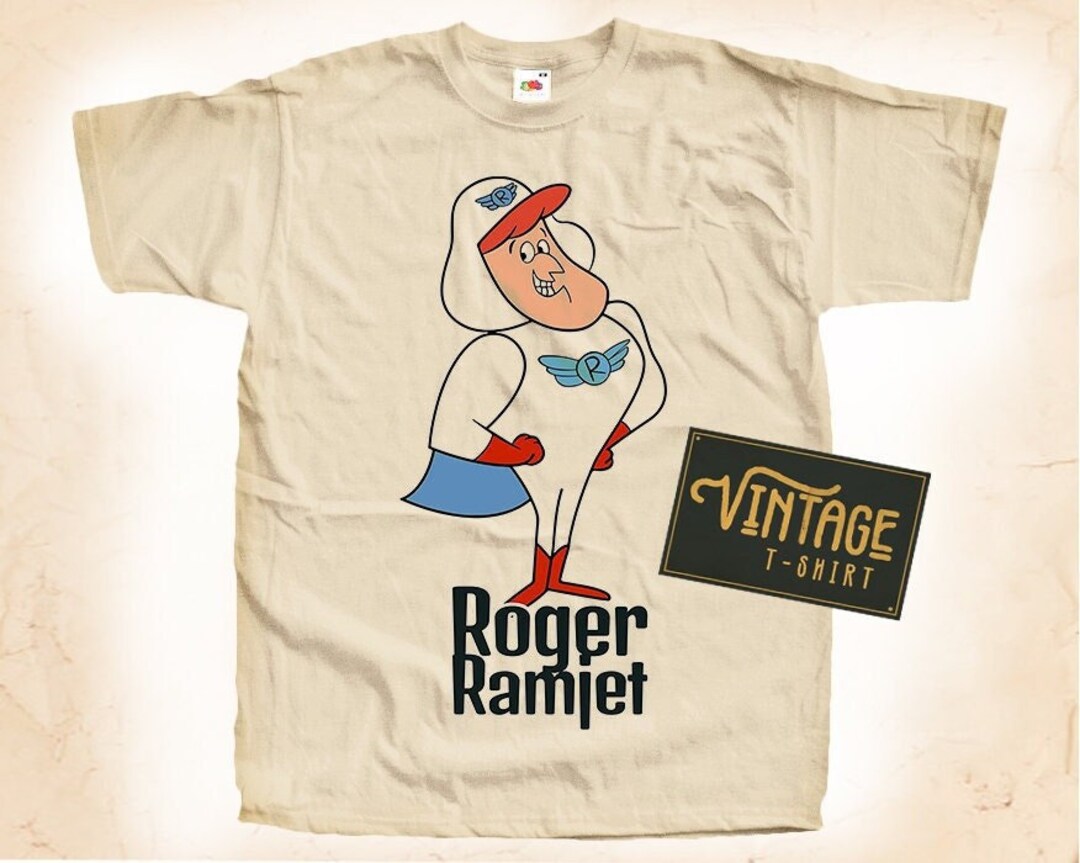 Roger Ramjet V1 Tshirt Vintage Natural Color Men's Tshirt DTG Digital ...