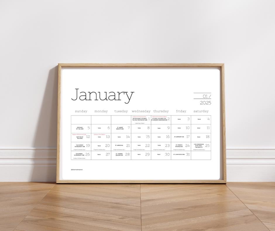 2025 Liturgical Calendar With Feast Days for Canada Printable Catholic ...
