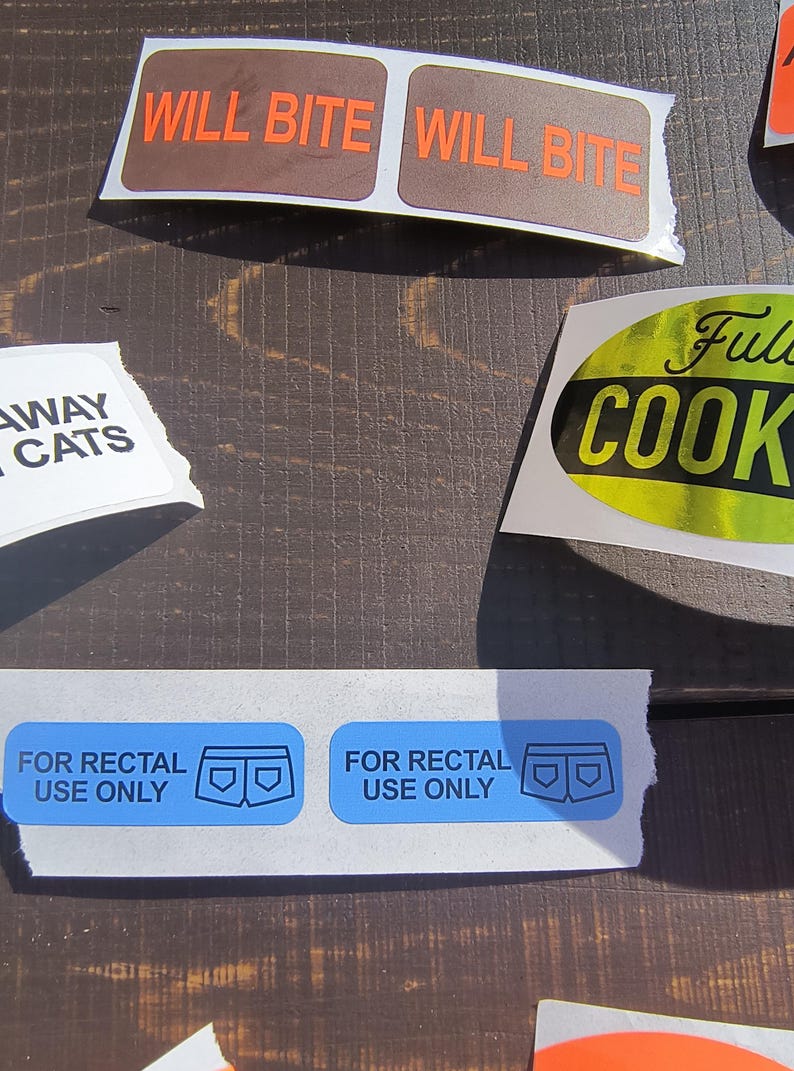 Prank Stickers Pack. for Rectal Use Only, Will Bite, Spicy, Thick ...
