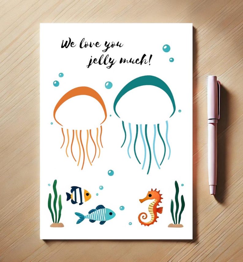 Father's Day Printable Handprint Art, DIY Kids Handprint Jellyfish for ...