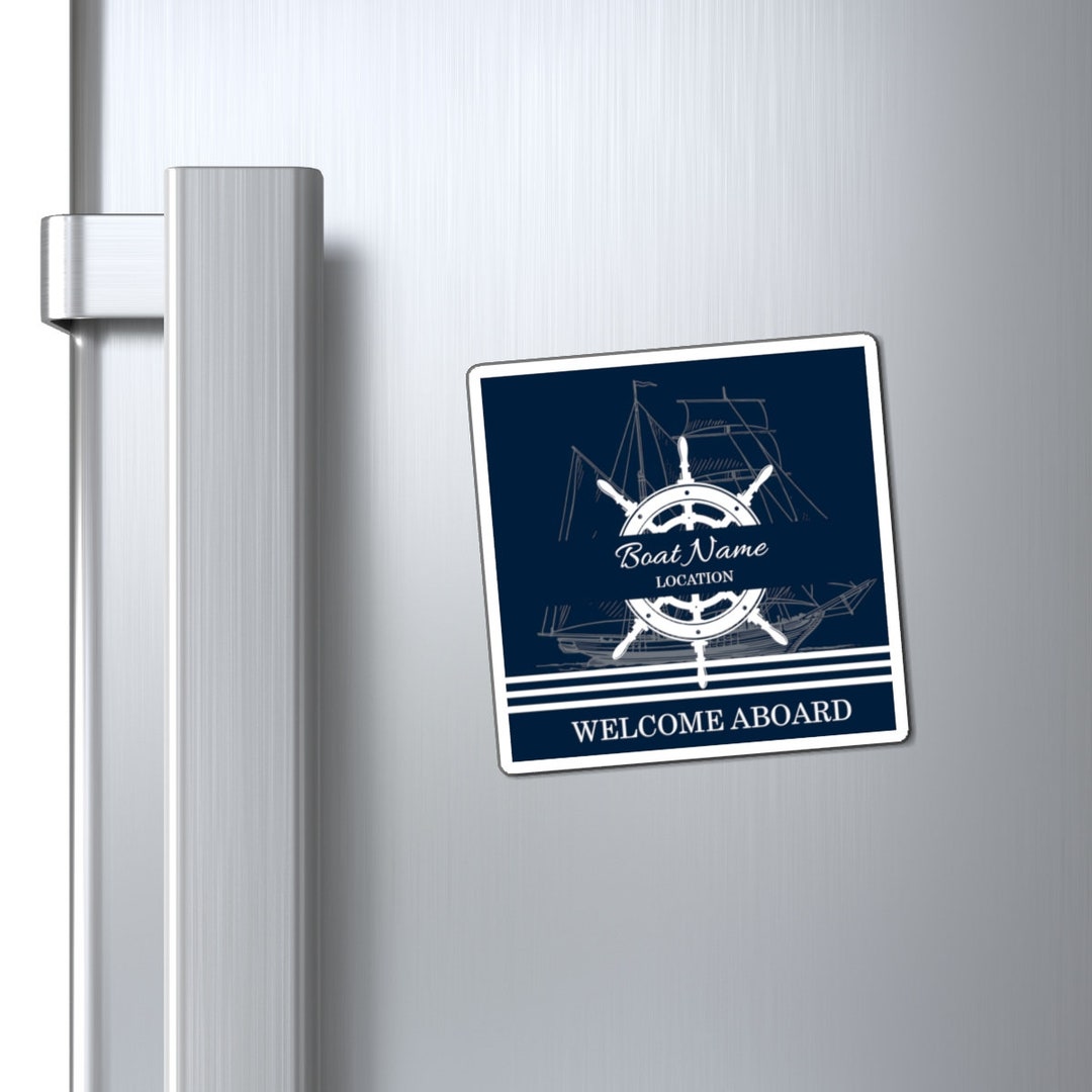 Custom Boat Name Magnet in Nautical Design, Personalized Cruise Door ...