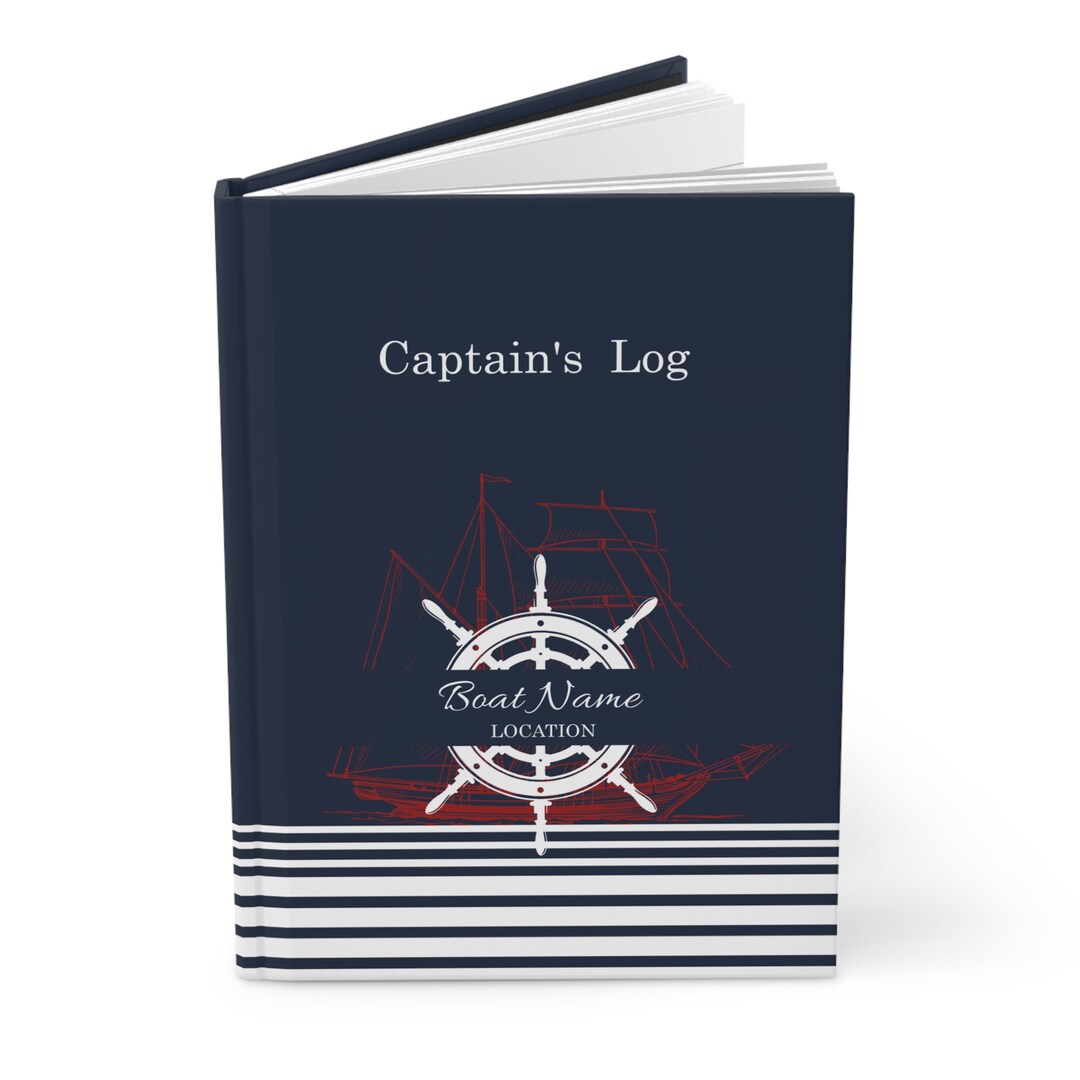 Custom Boat Captain's Log Book, Boat Owner Journal, Nautical Gift for ...