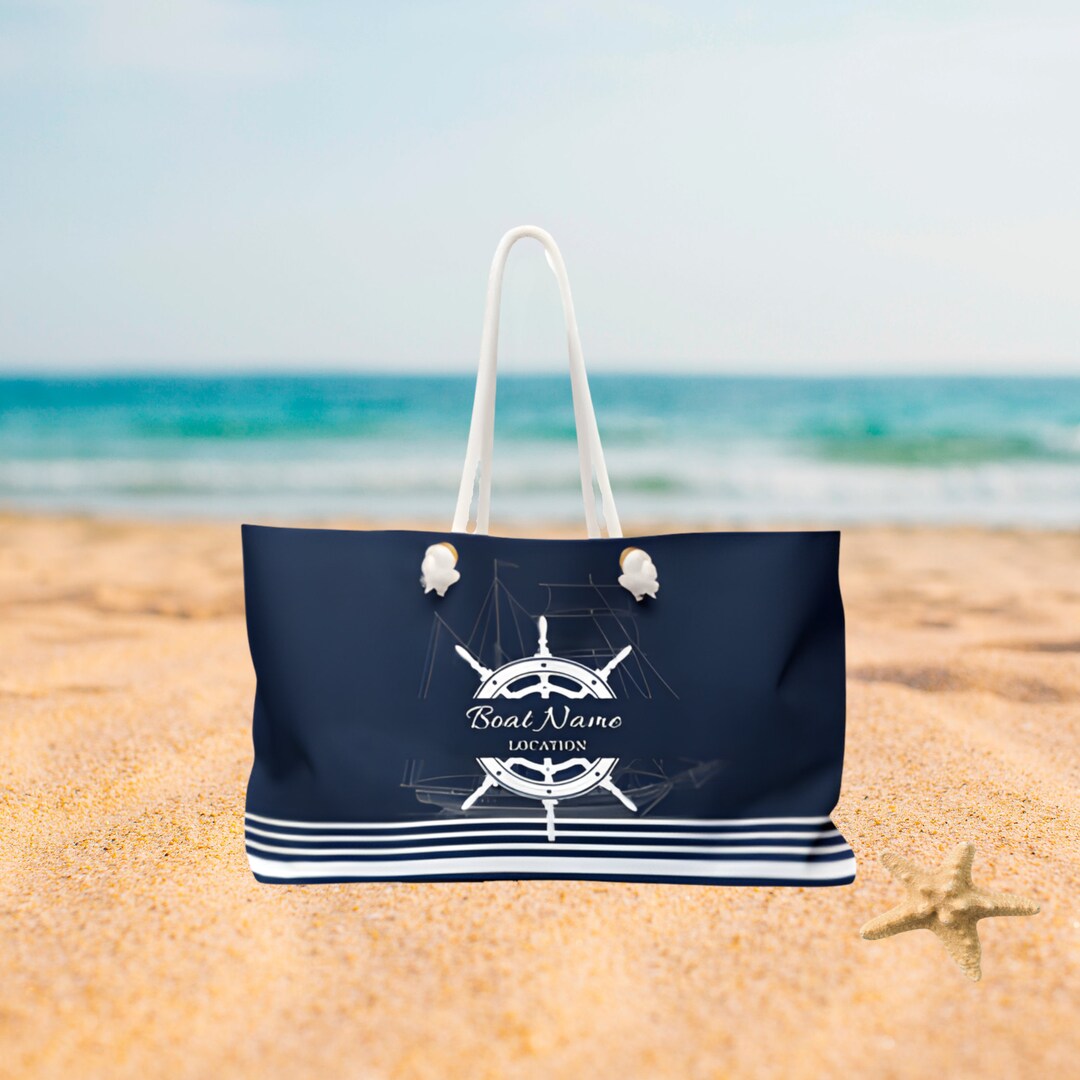 Nautical Tote Bag, Personalized Boat Owner Bag Gift for Sailor, Custom ...