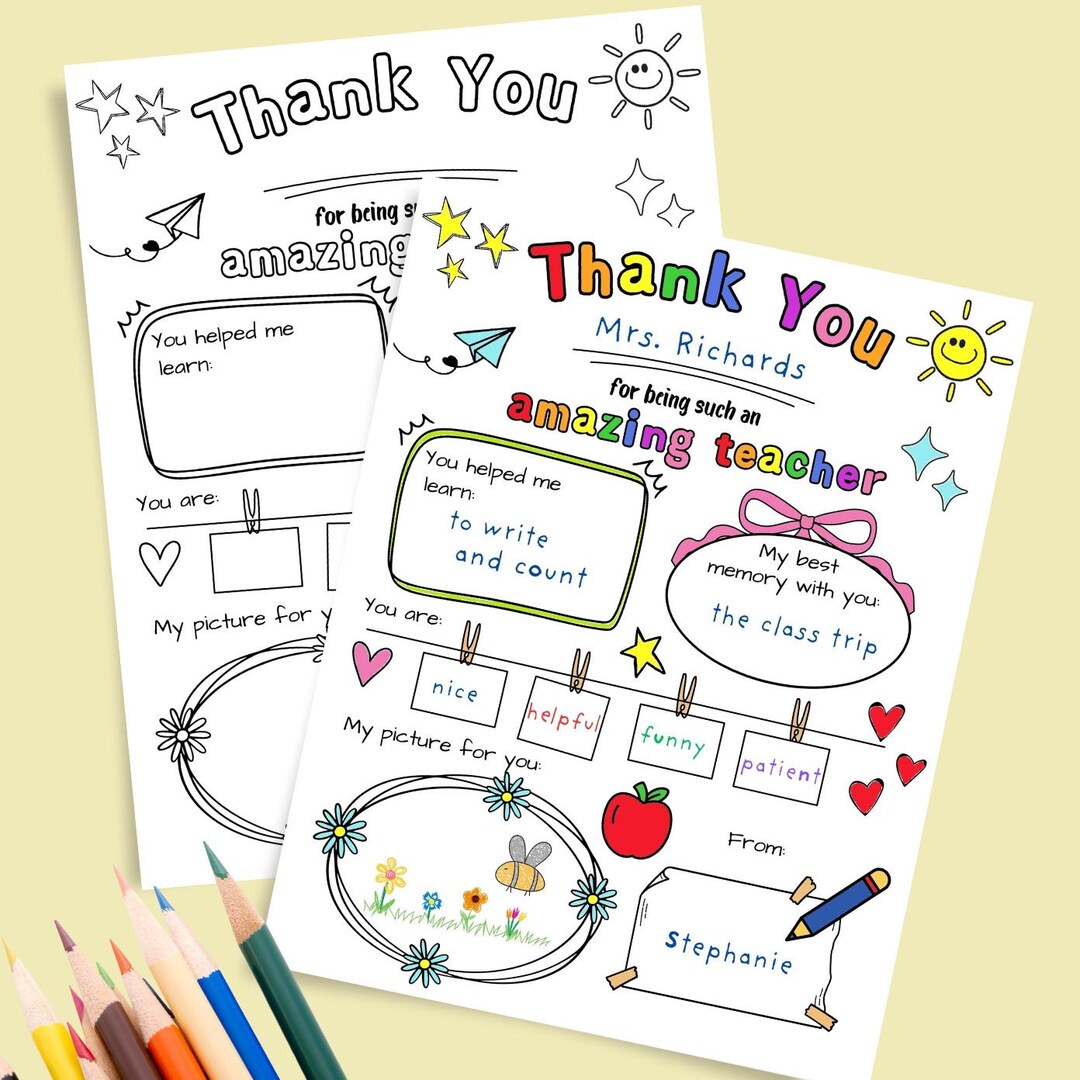 Teacher Appreciation Gift Coloring Page, Printable Gift for Teacher ...