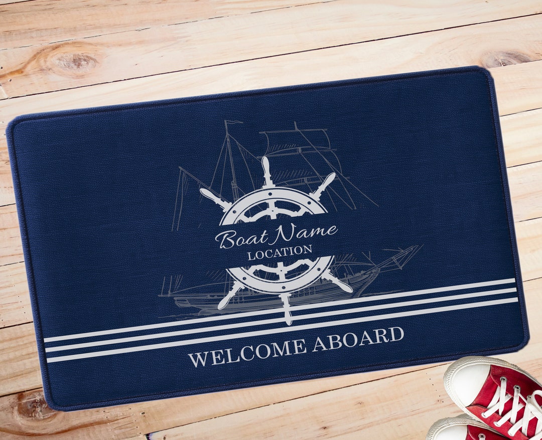 Personalized Boat Mat Gift for Boat Owner, Custom Boat Rug, Nautical ...