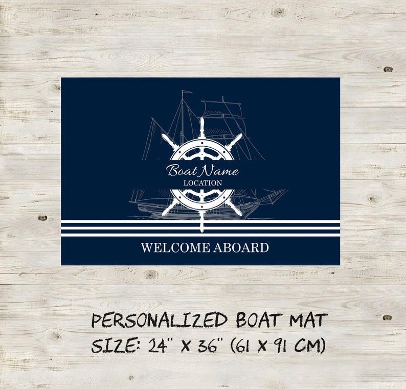Personalized Boat Mat Gift for Boat Owner, Custom Boat Rug, Nautical ...