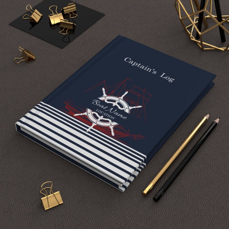 Custom Boat Captain's Log Book, Boat Owner Journal, Nautical Gift for ...