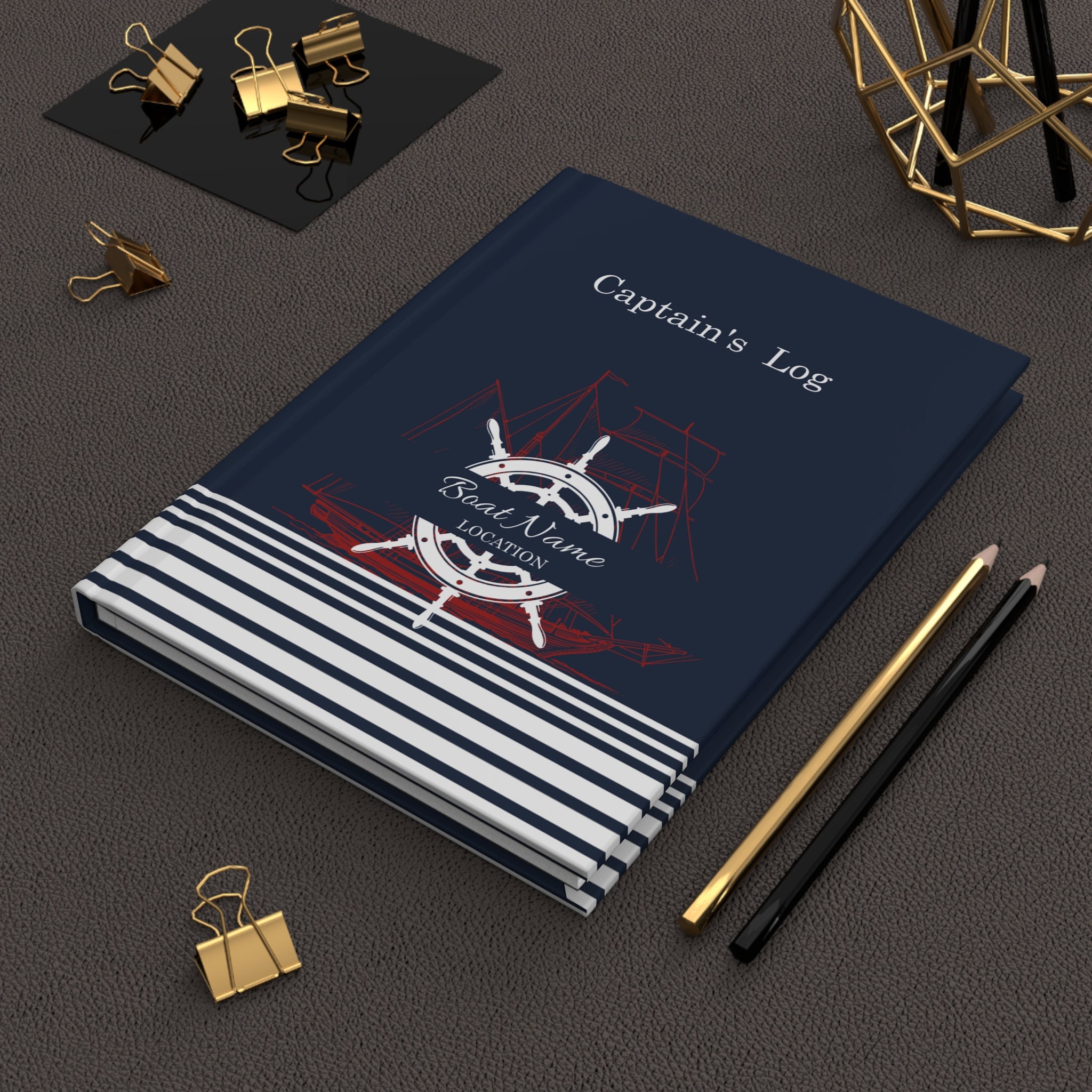 Custom Boat Captain's Log Book, Boat Owner Journal, Nautical Gift for ...