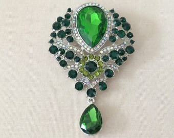 Emerald Brooch | Etsy