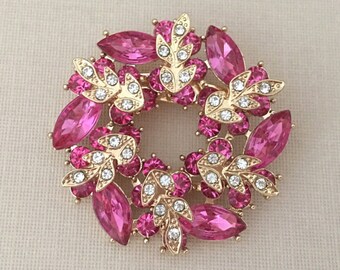 Hot pink brooch | Etsy