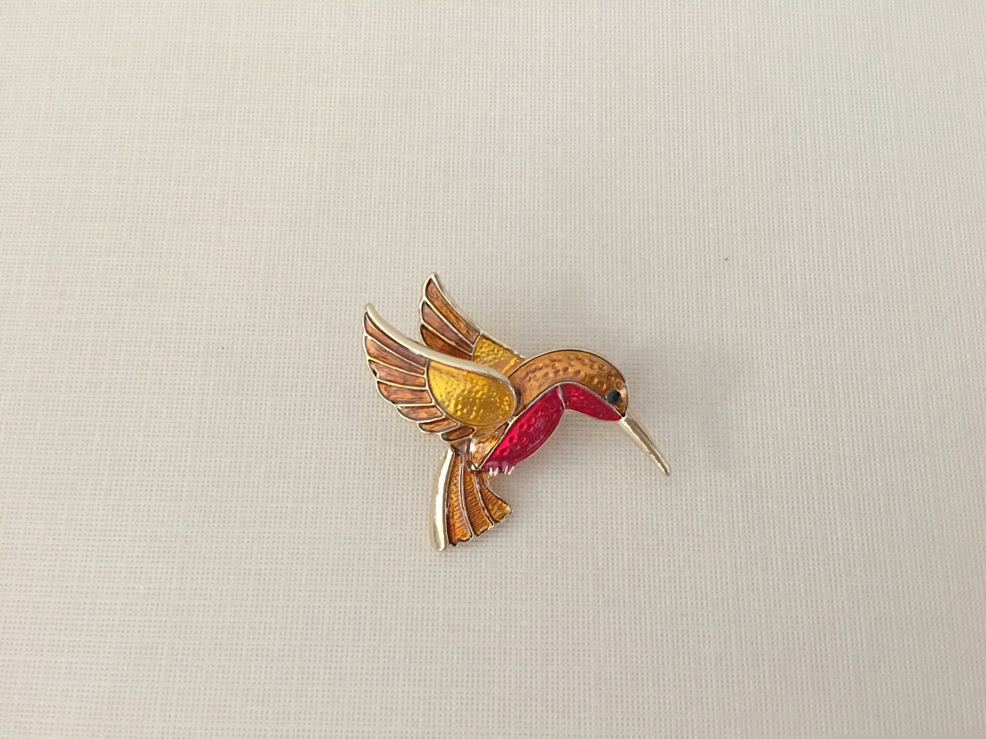 Enamel Hummingbird Brooch Pin