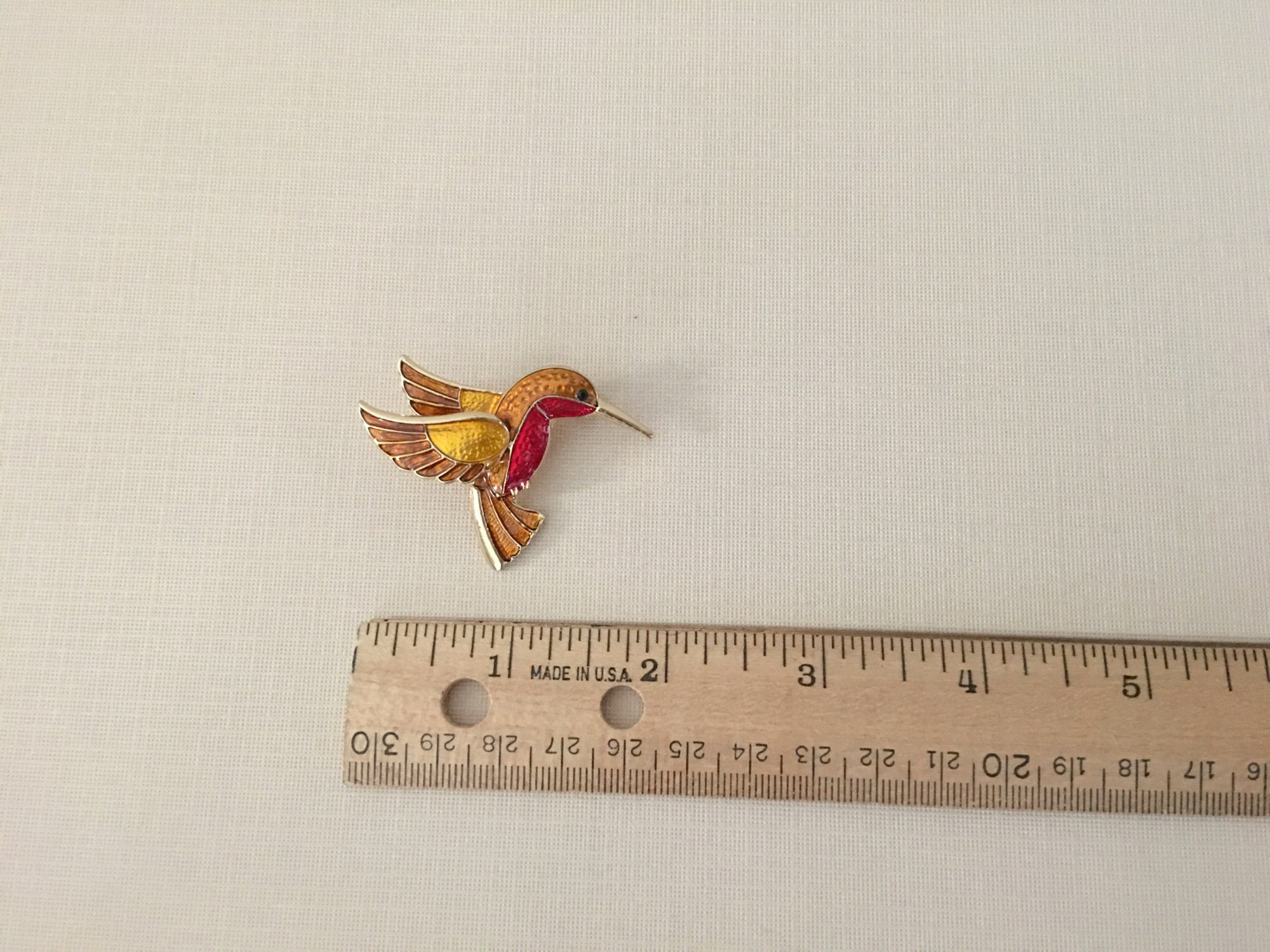 Enamel Hummingbird Brooch Pin