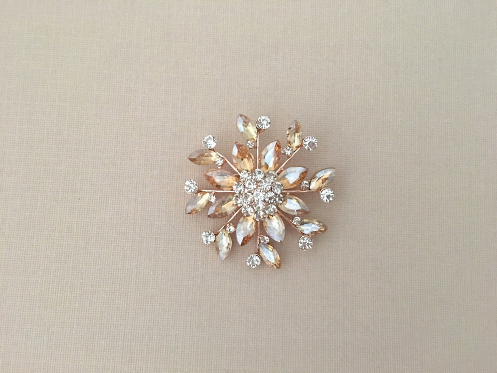Champagne & Rose Gold Brooch Pin