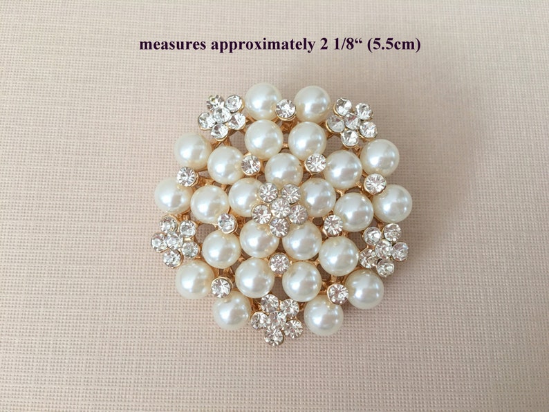 GOLD Pearl Brooch.gold Pearl Pin.rhinestone Pearl Pin.gold | Etsy
