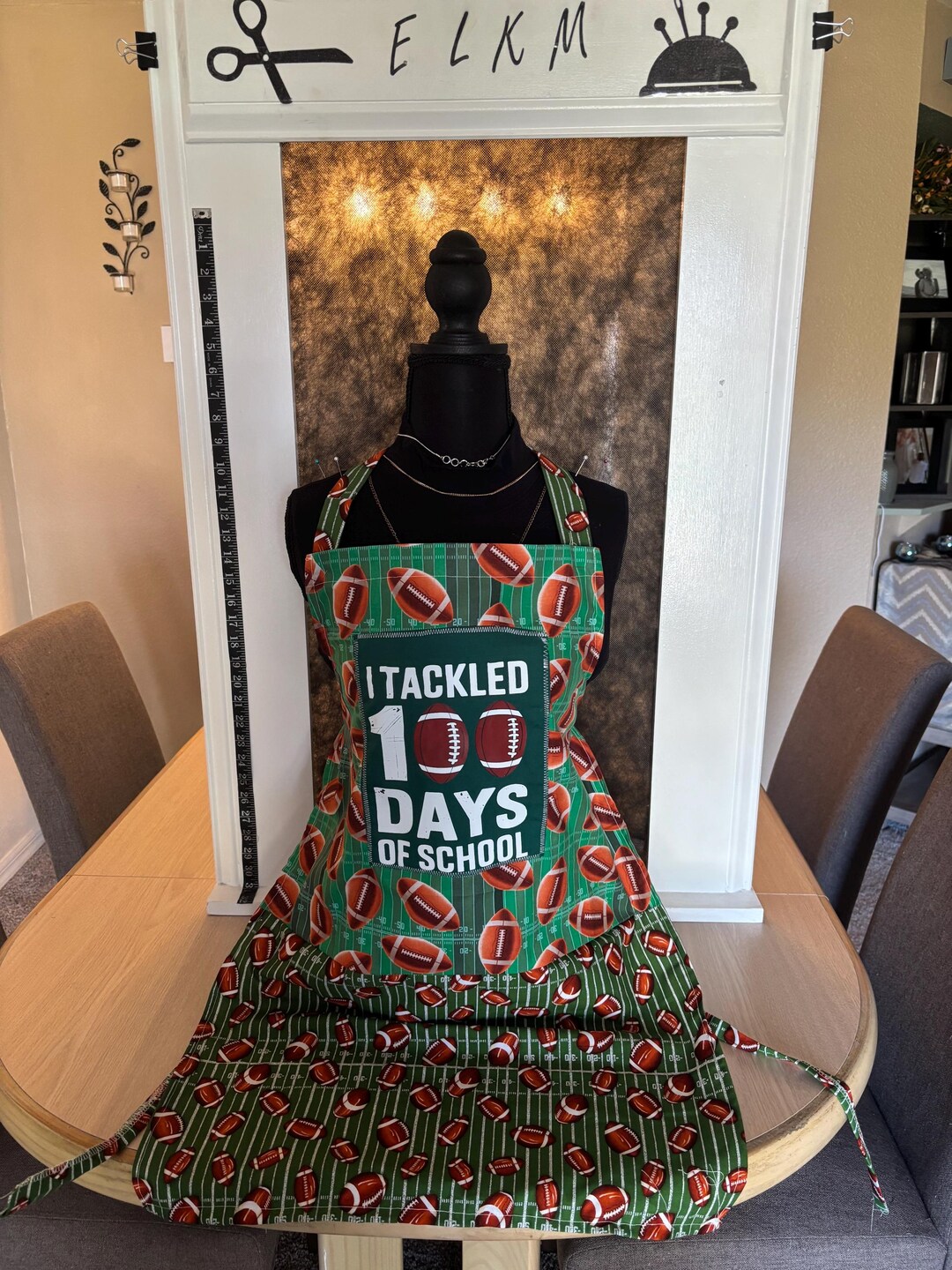 Handmade Apron I Tackled 100 Days of School!!! Football Themed - Etsy