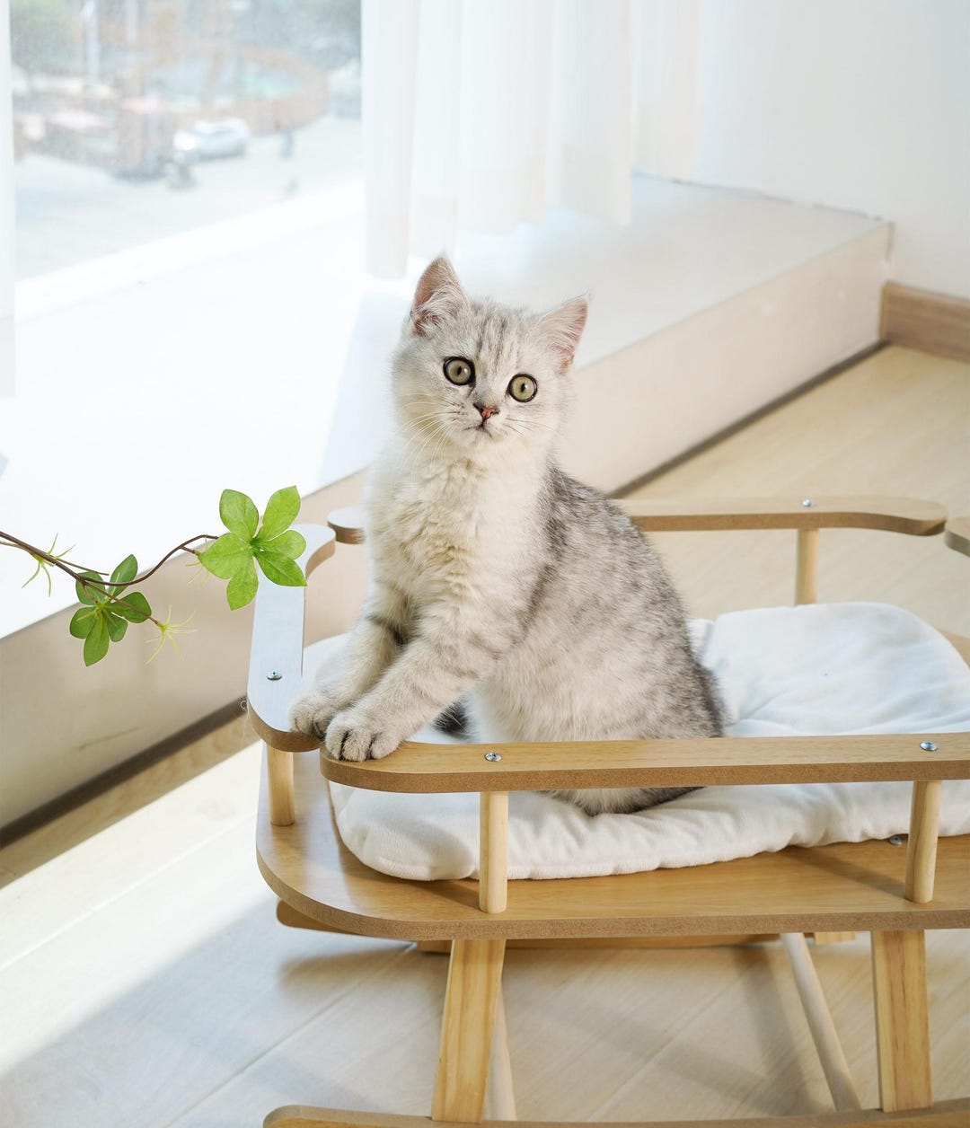 Wooden Cat Rocking Bed| All-season Hammock Rectangle Cradle Cat Hanging ...