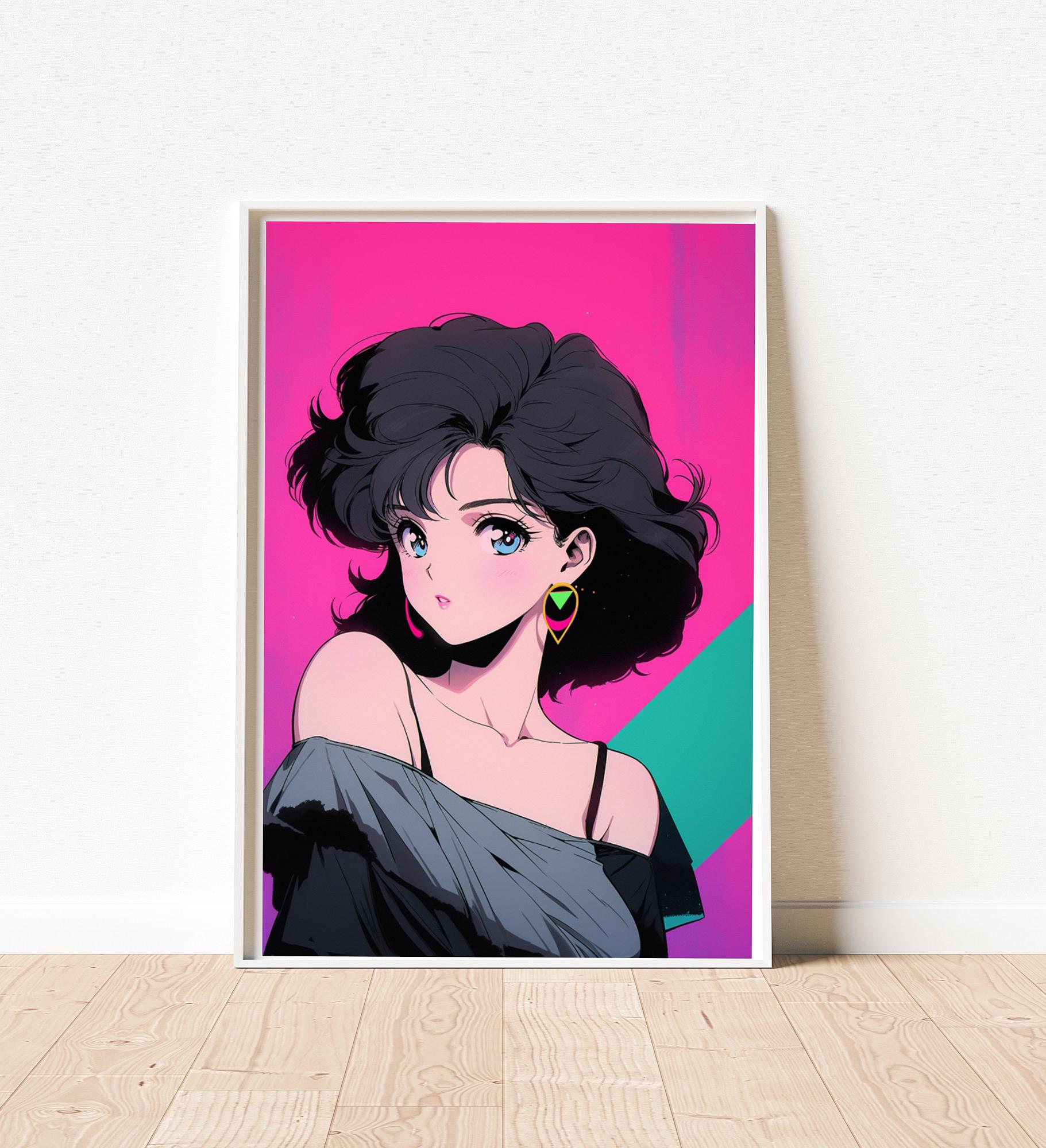 90s Anime Character Anime Poster, Manga Poster, Digital Download, Wall ...