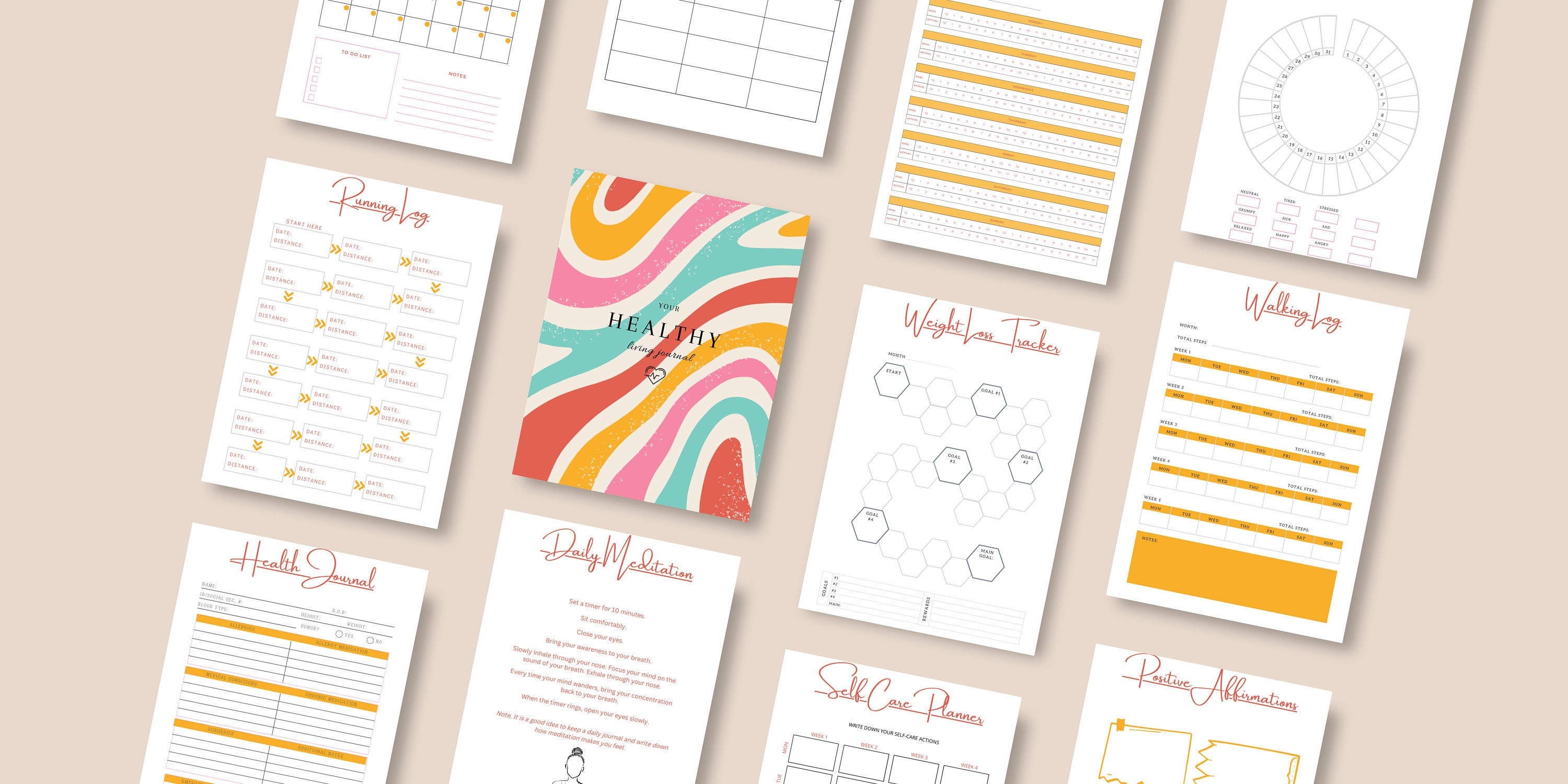 Healthy Living Journal, Digital Product With MRR and PLR - Etsy