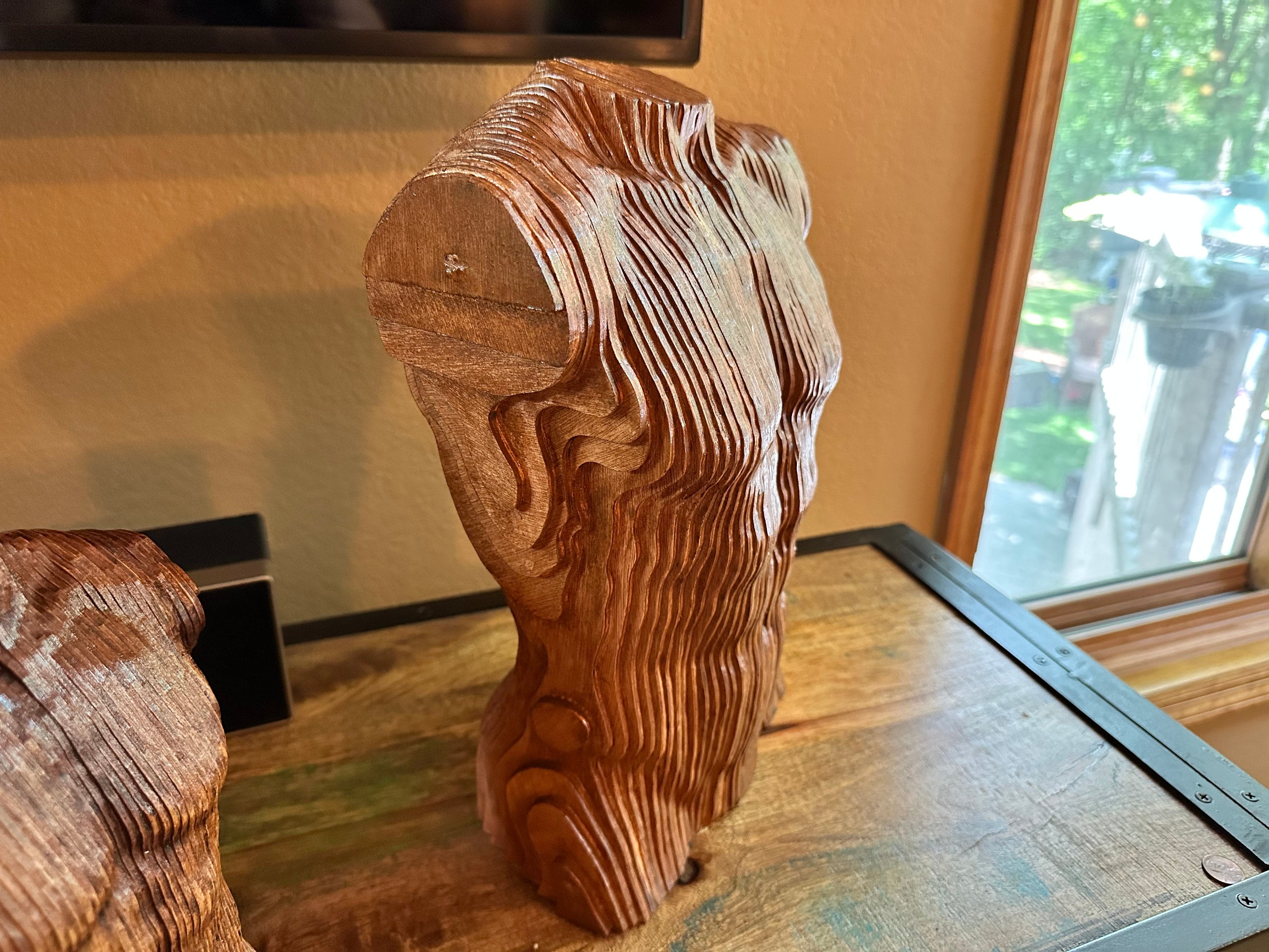 Male Bust, Large, Torso, Fitness, Statue, Sculpture, Wood, Handmade ...