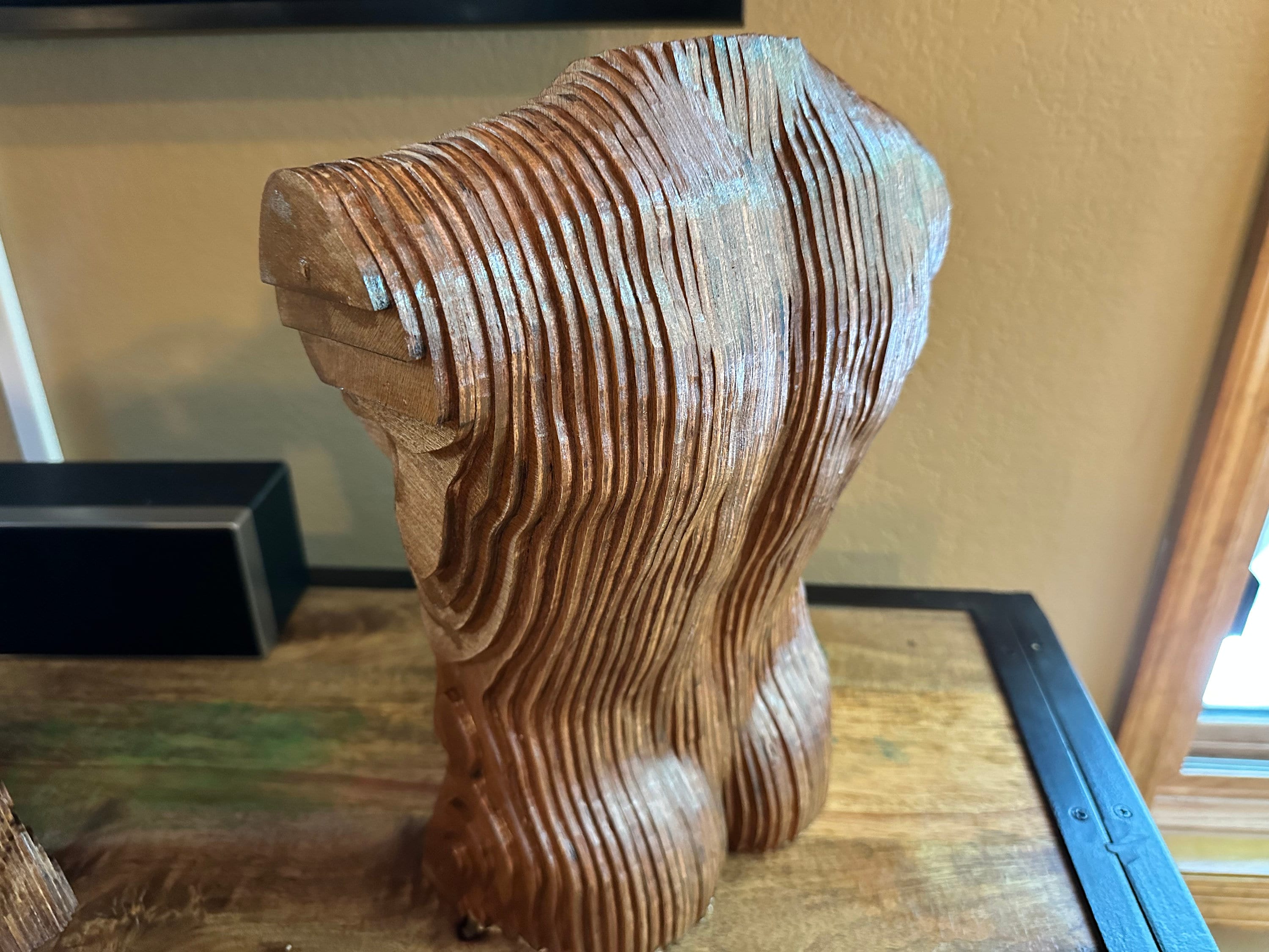 Male Bust, Large, Torso, Fitness, Statue, Sculpture, Wood, Handmade ...