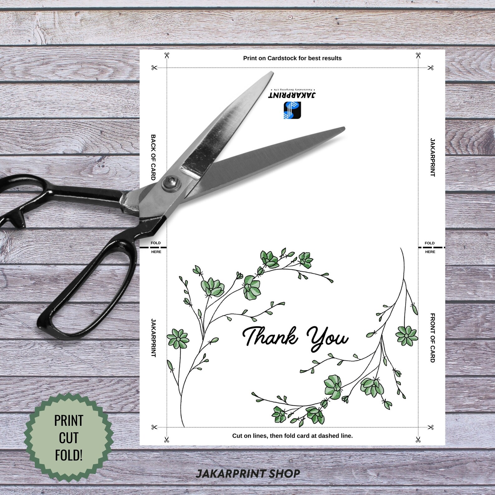 Flower Spiral Thank You Card DIGITAL Download Printable Thank You Greeting Card Digital Thank ...