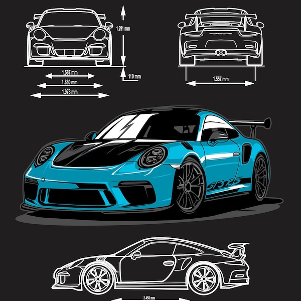 Porsche Gt3 Rs Svg - Etsy