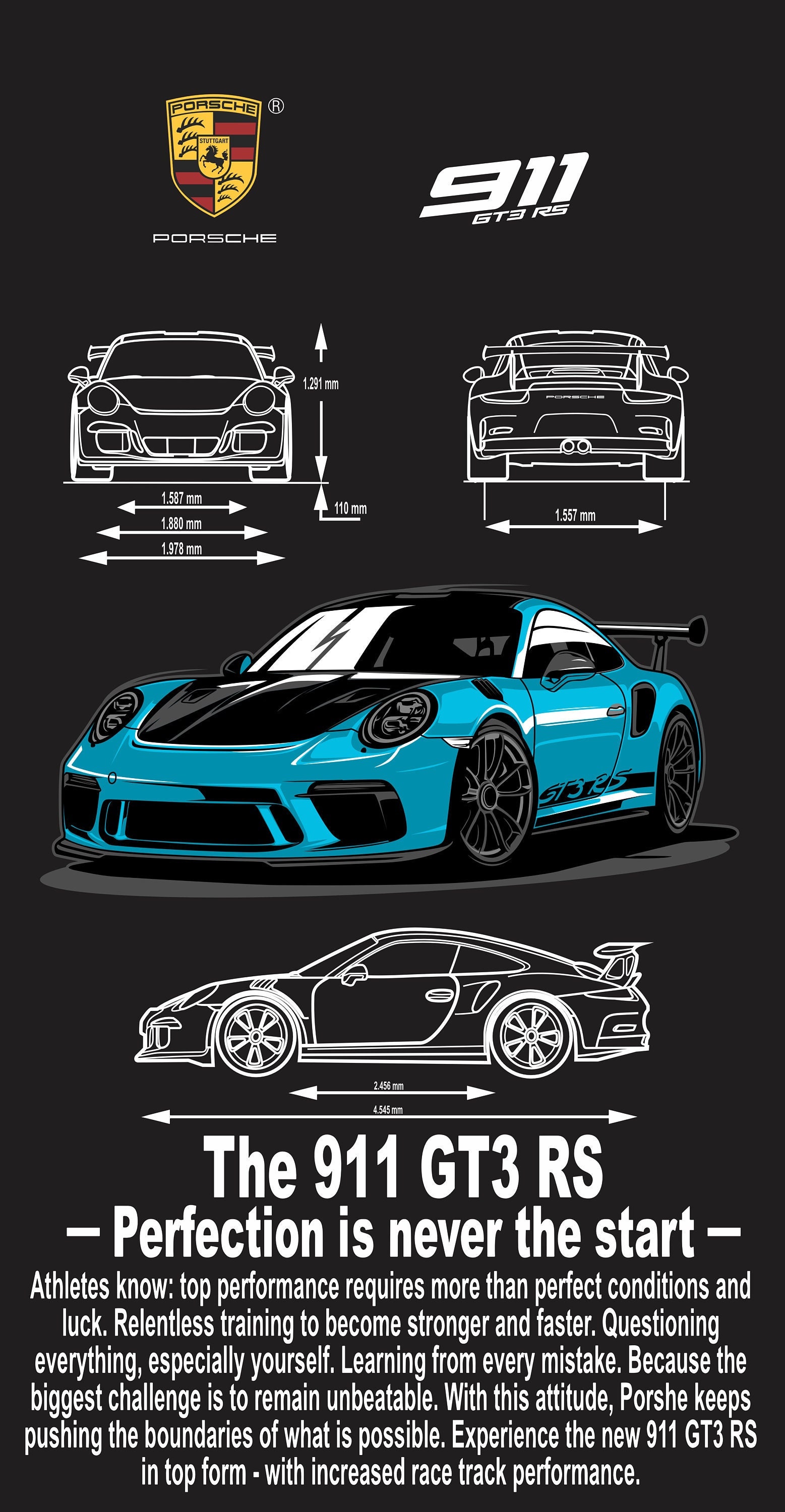 Porsche GT3 RS Editable Template - Etsy