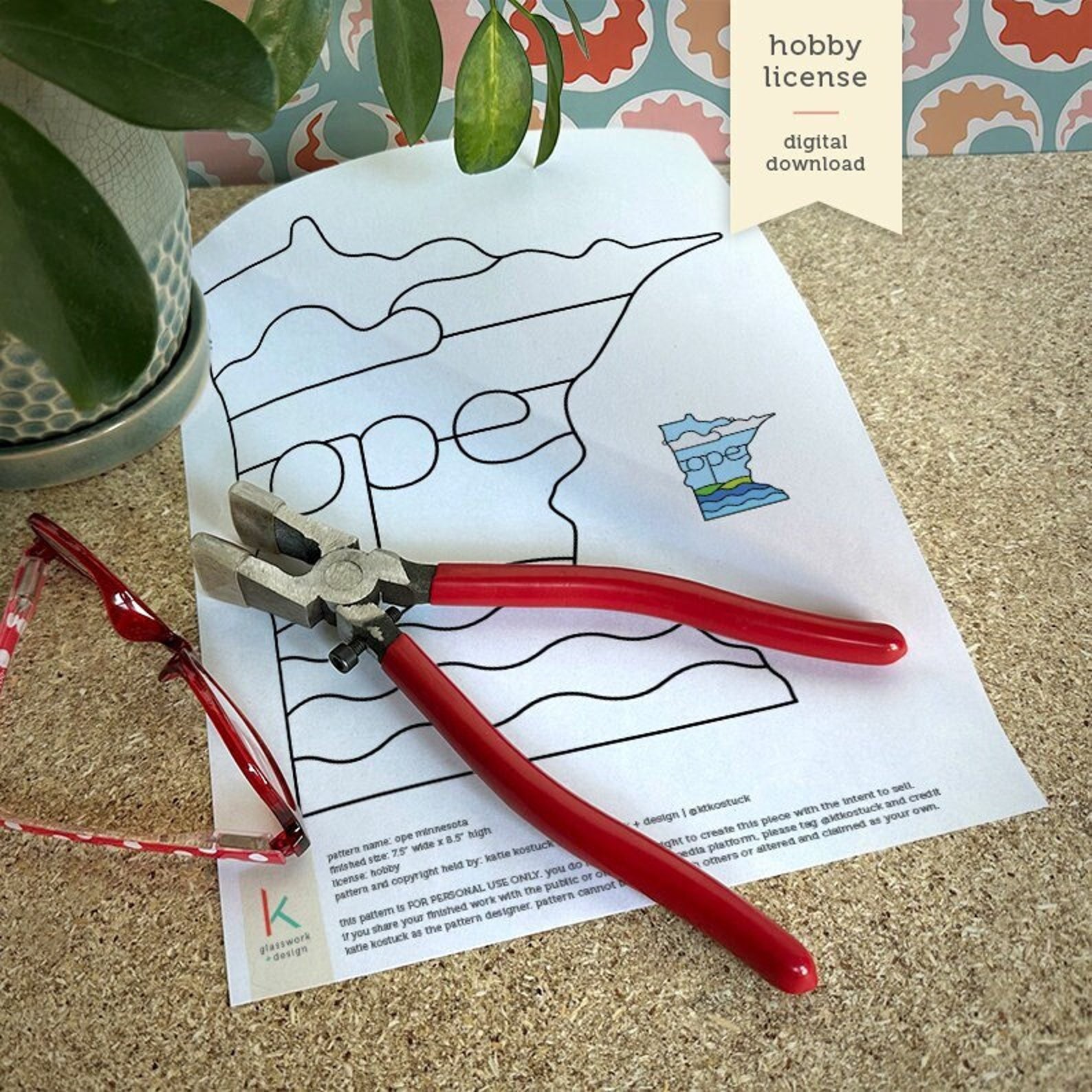PATTERN . Ope Minnesota . Stained Glass . Midwest . Digital Download ...